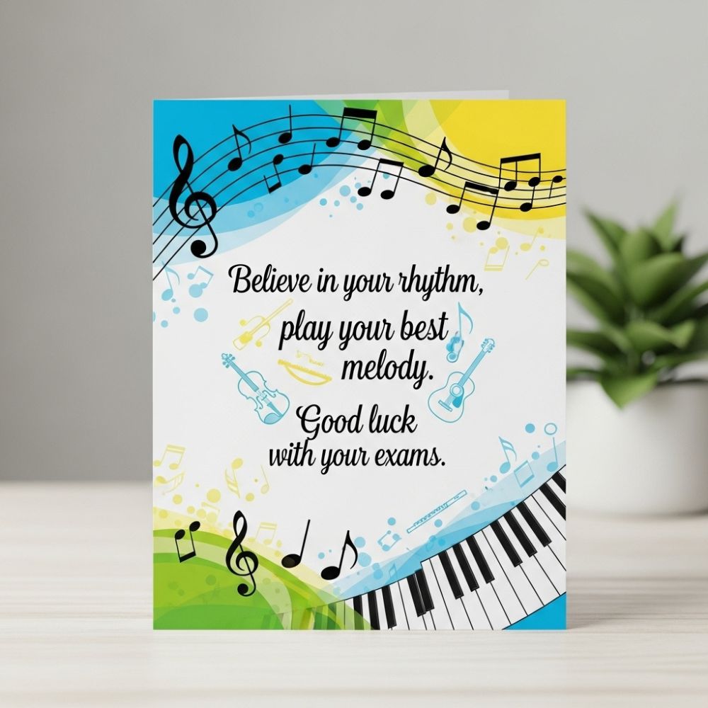 Music-Themed Success Card | Exam Card for Music Lovers